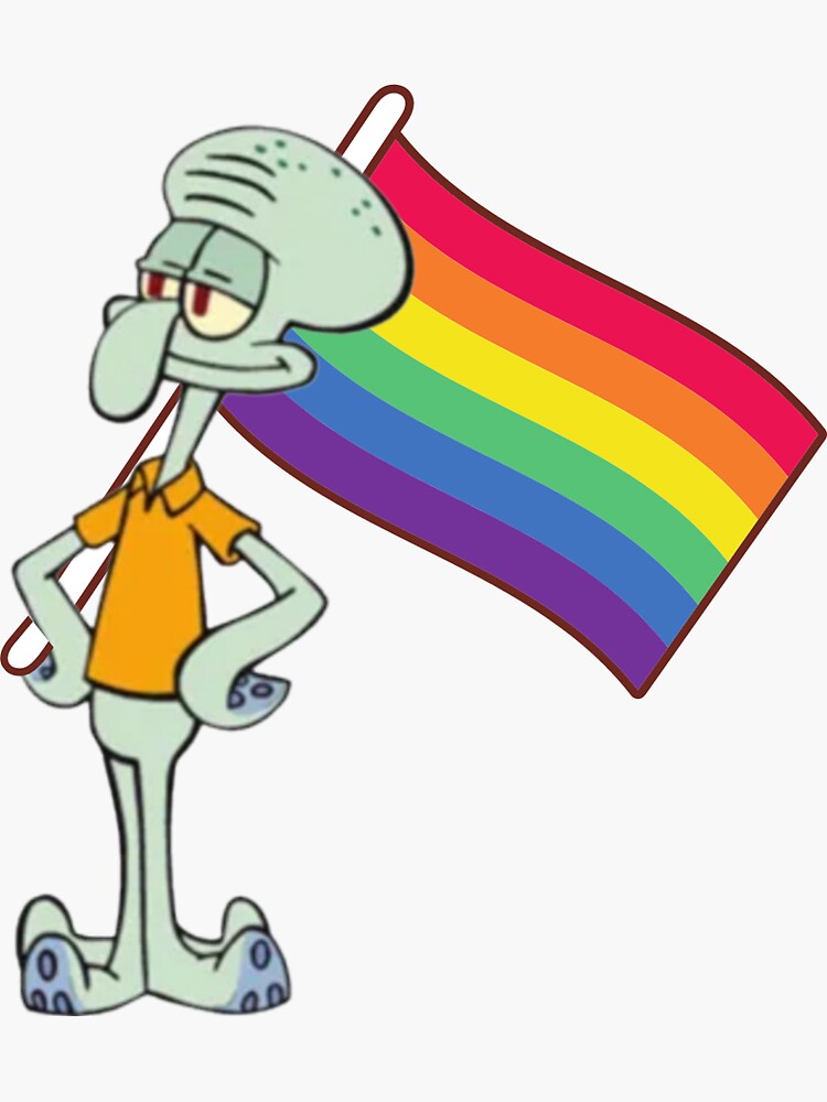 "Squidward Allyship LGBTQ+ Pride Flag " Sticker for Sale by ...