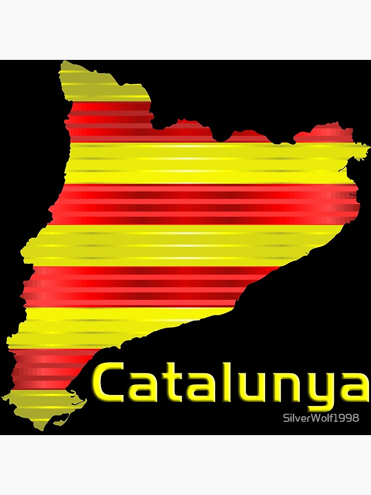 "Catalonia map with flag inside" Poster for Sale by SilverWolf1998 ...