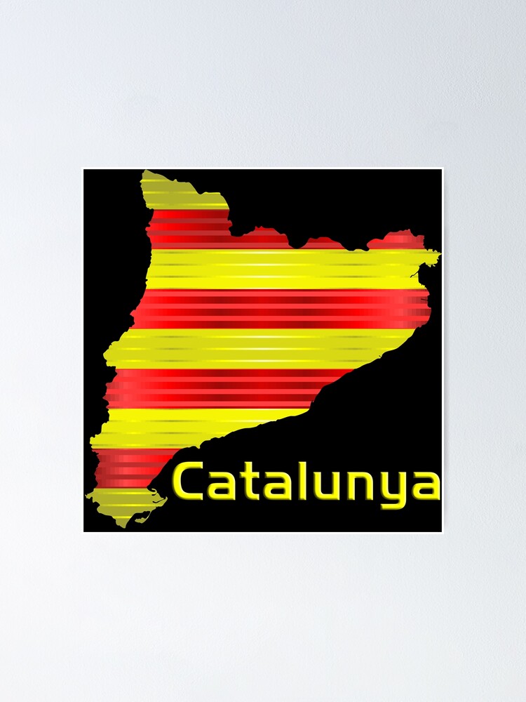"Catalonia map with flag inside" Poster for Sale by SilverWolf1998 ...
