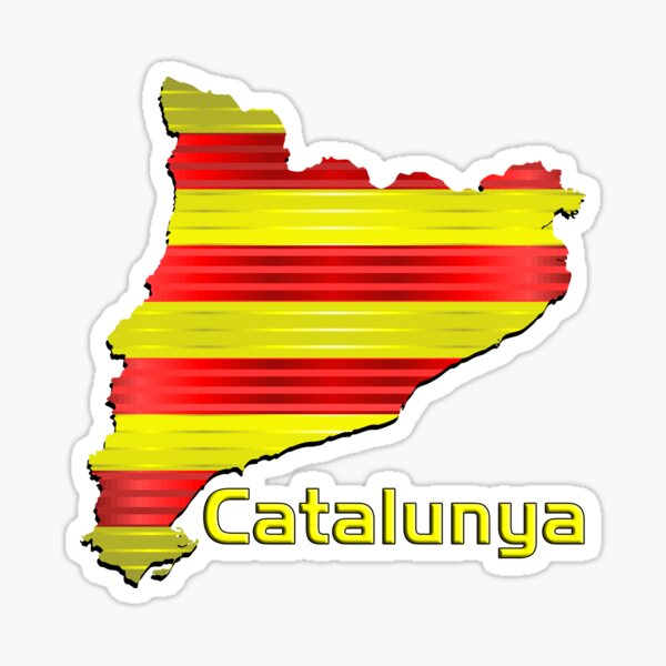 "Catalonia map with flag inside" Sticker by SilverWolf1998 | Redbubble