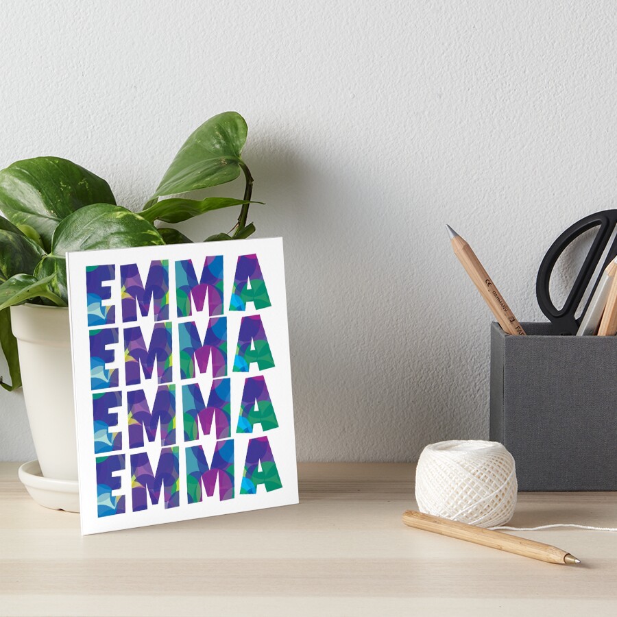 "Emma cute name in blue bluish colors!" Art Board Print by ocristianart ...