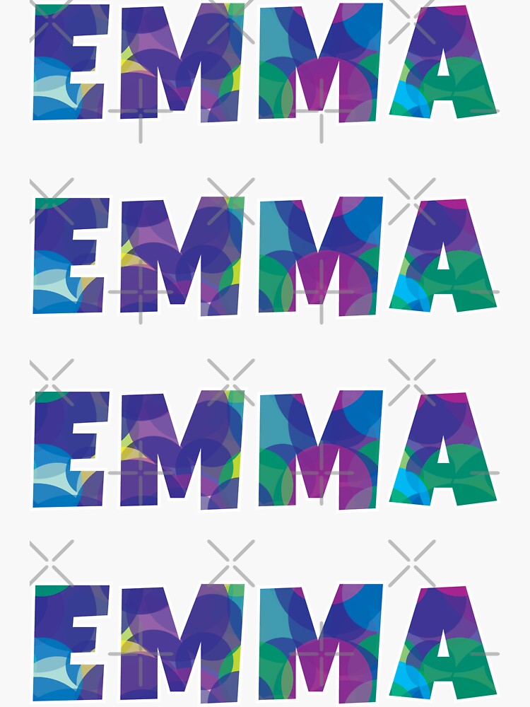 Pegatina «Emma lindo nombre en colores azules azulados!» de ...