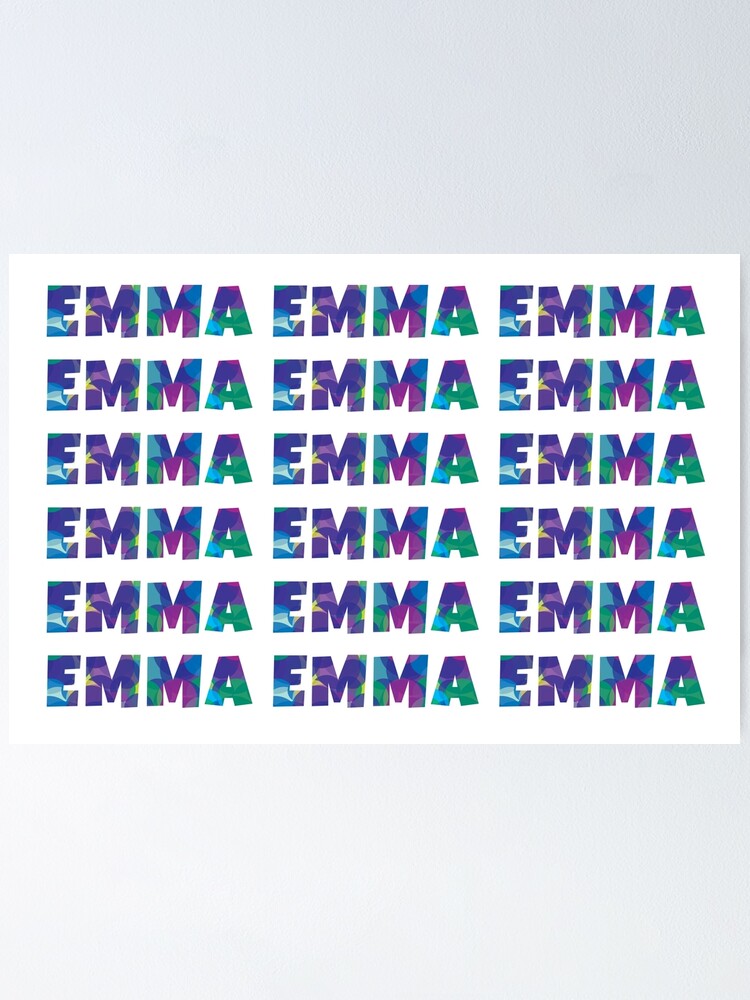"Emma cute name in blue bluish colors!" Poster for Sale by ocristianart ...