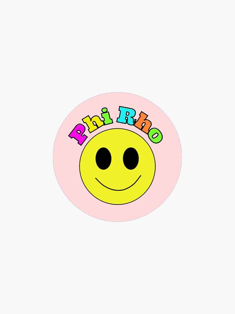 "Phi Rho Sorority Smiley Face Sticker" Sticker for Sale by izdezigns15 ...