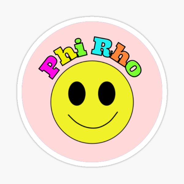 "Phi Rho Sorority Smiley Face Sticker" Sticker for Sale by izdezigns15 ...