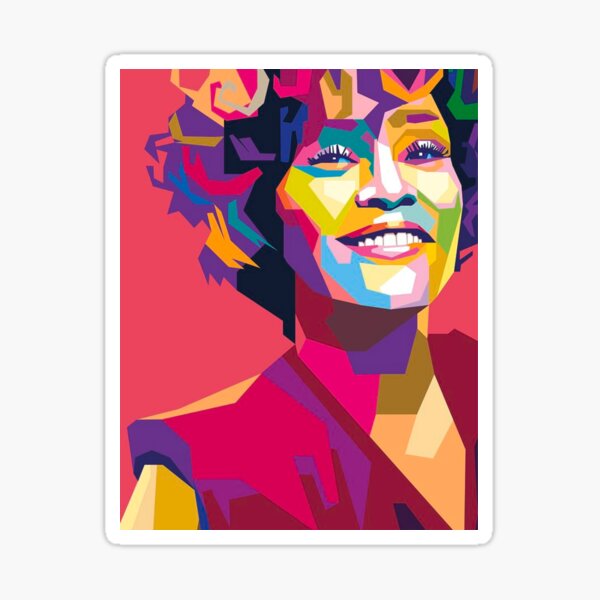 "whitney houston" Sticker by Smitee | Redbubble