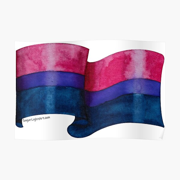 "Bi Flag" Poster for Sale by sugarlightart | Redbubble