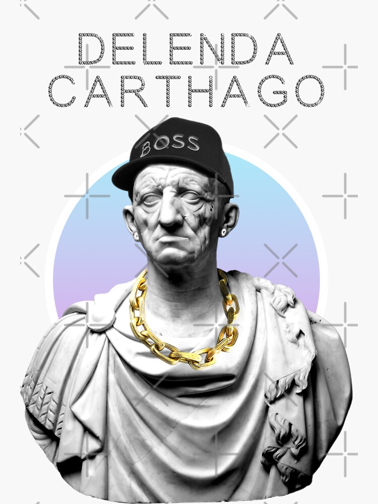 "Cato: Delenda Carthago" Sticker for Sale by Blacklinesw9 | Redbubble