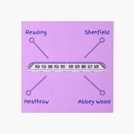 "Elizabeth Line Purple Train Map on Light Purple" Art Board Print by ...