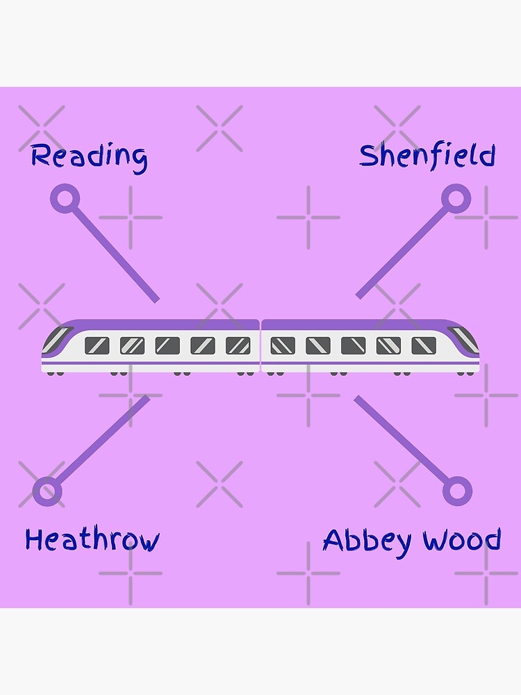 "Elizabeth Line Purple Train Map on Light Purple" Poster for Sale by ...