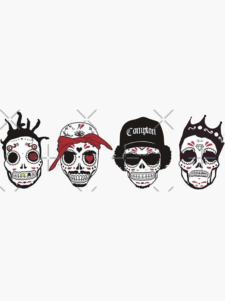 "Rap Skulls" Sticker for Sale by DoubleJsWorld | Redbubble