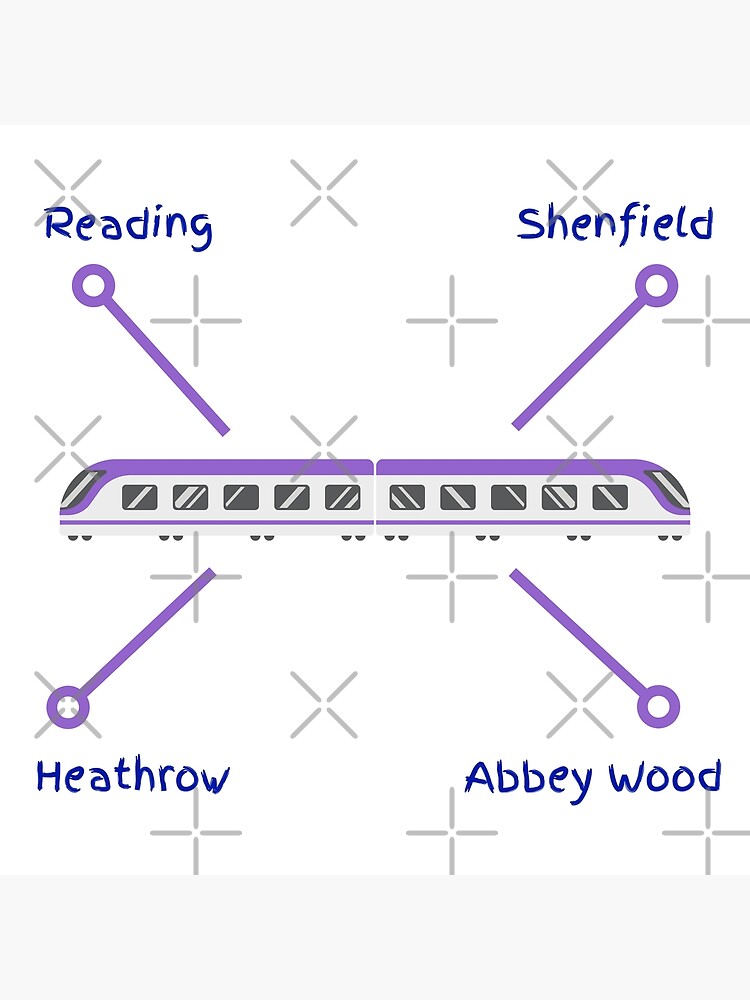 "Elizabeth Line Purple Train Map" Poster for Sale by LoloTrends | Redbubble