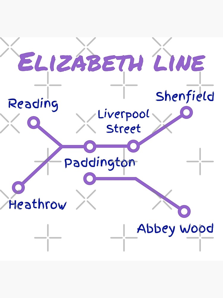 "Elizabeth Line Purple Train Map" Poster for Sale by LoloTrends | Redbubble