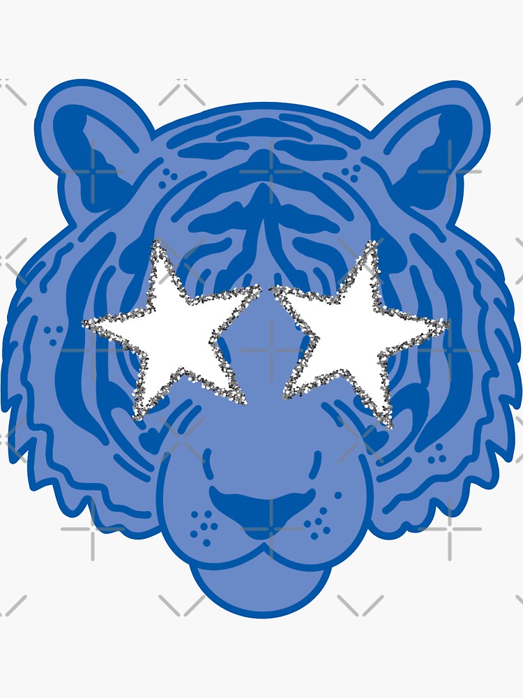 "Blue Sparkle Tiger " Sticker for Sale by ehalverson101 | Redbubble