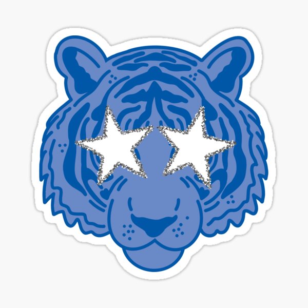 "Blue Sparkle Tiger " Sticker for Sale by ehalverson101 | Redbubble