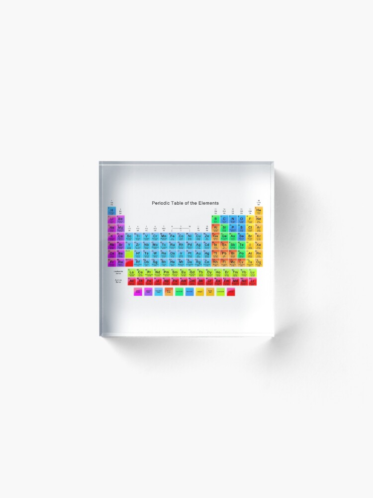 "Vibrant HD Periodic Table with 118 Elements" Acrylic Block for Sale by ...