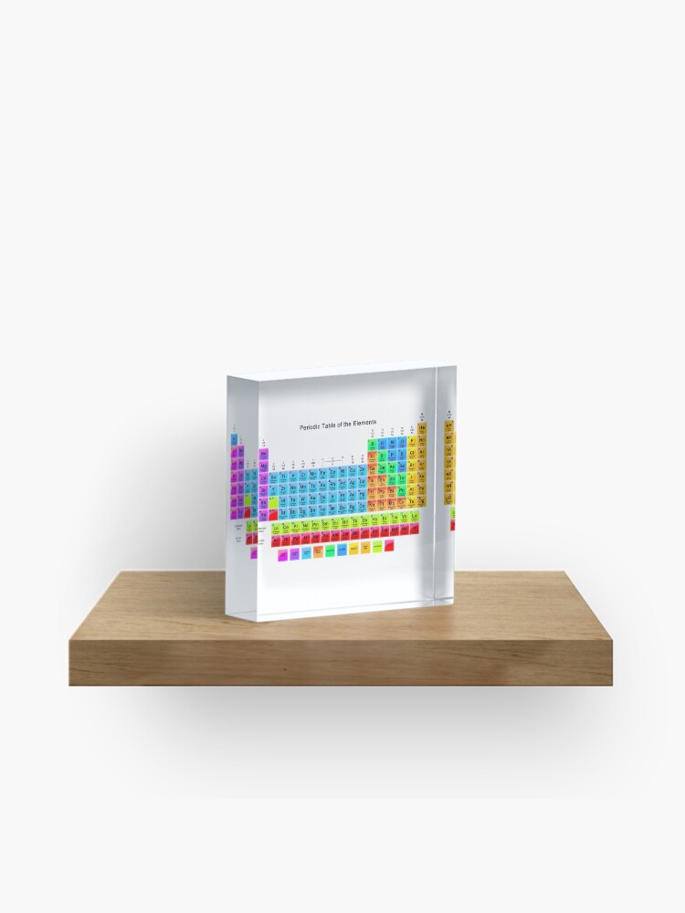 "Vibrant HD Periodic Table with 118 Elements" Acrylic Block for Sale by ...