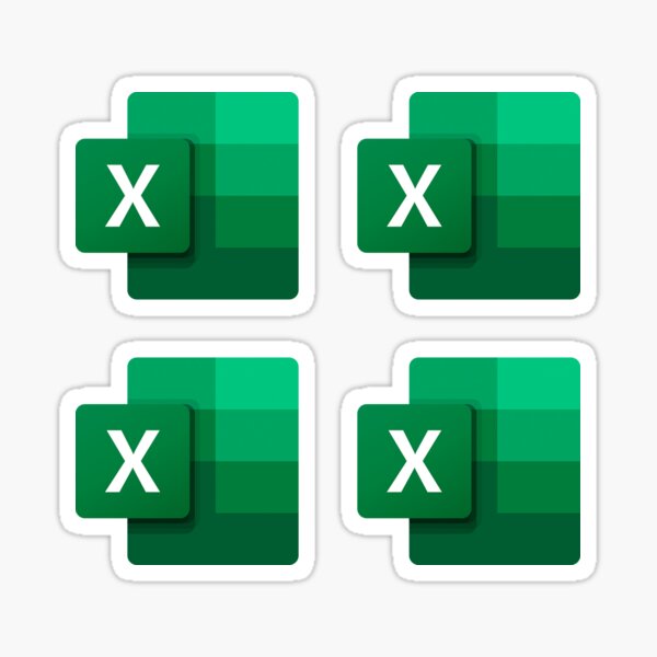 "Microsoft Excel x4" Sticker by ArtTechTips | Redbubble