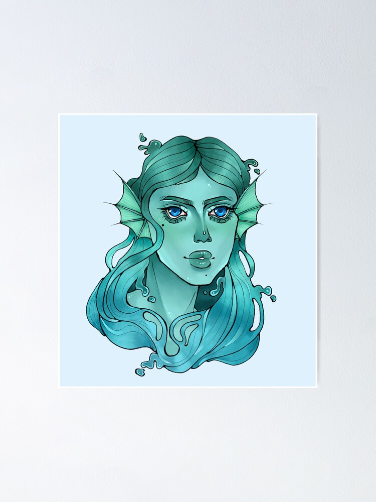 Water Nymph Original Character Poster For Sale By Artofevie Redbubble