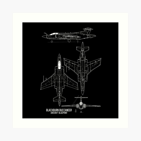 "Blackburn Buccaneer Aircraft Blueprint" Art Print for Sale by ...
