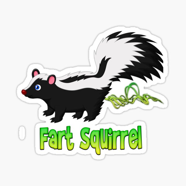 "Fart Squirrel" Sticker for Sale by Foxlindesigns | Redbubble