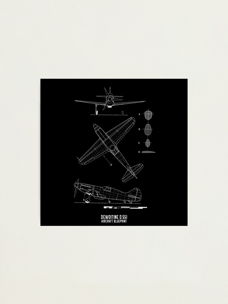 "Dewoitine D.551 Aircraft Blueprint" Photographic Print for Sale by ...