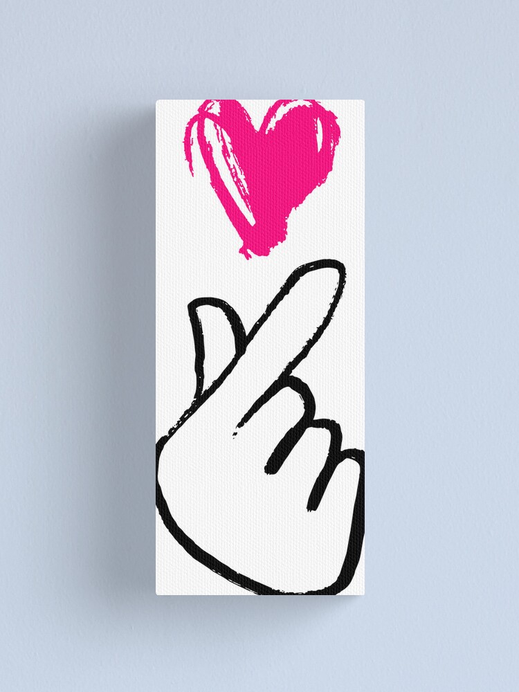 Lienzo «Corazón de dedo coreano, signo de amor coreano, símbolo de mano ...
