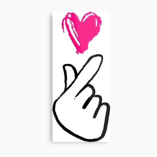 Lámina metálica «Corazón de dedo coreano, signo de amor coreano ...