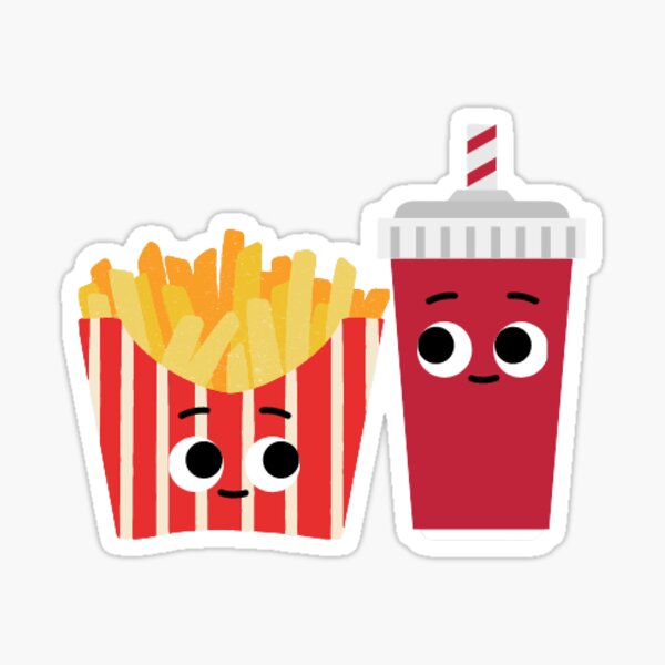 "Fries & Shake Combo Sticker" Sticker for Sale by izdezigns15 | Redbubble