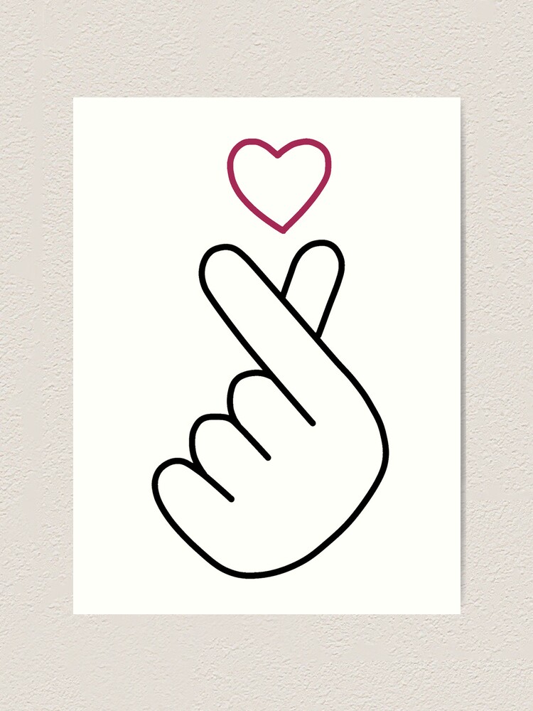 Lámina artística «Corazón de dedo coreano, signo de amor coreano ...