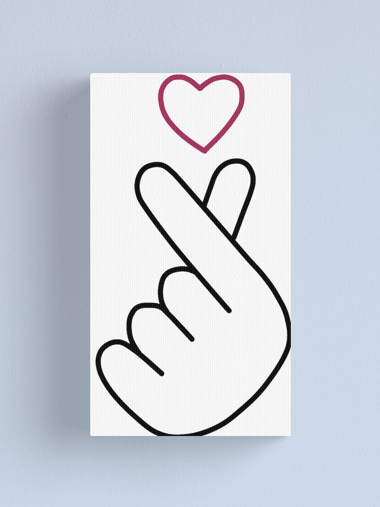 Lienzo «Corazón de dedo coreano, signo de amor coreano, símbolo de mano ...