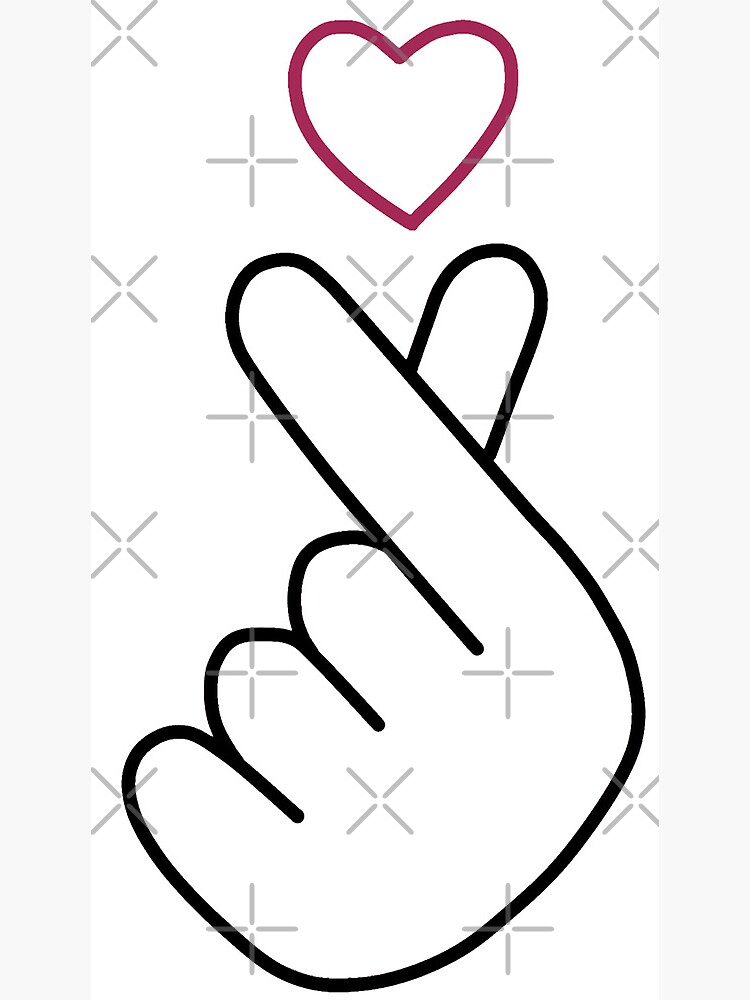 Lámina fotográfica «Corazón de dedo coreano, signo de amor coreano ...