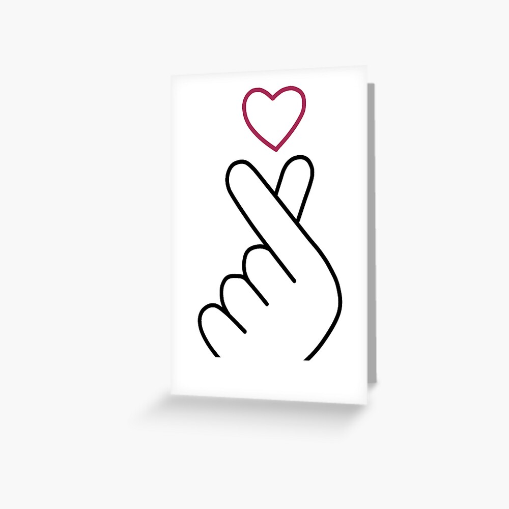 Tarjetas de felicitación «Corazón de dedo coreano, signo de amor ...