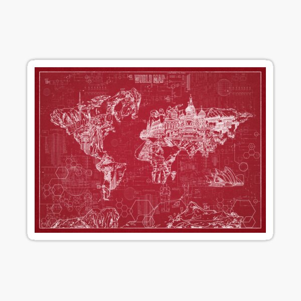 "world map" Sticker by BekimART | Redbubble