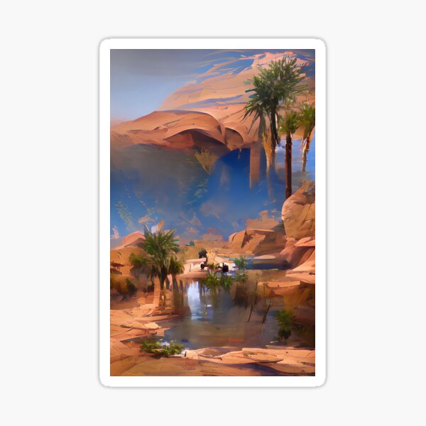 "Desert Oasis" Sticker for Sale by rosieopolis | Redbubble