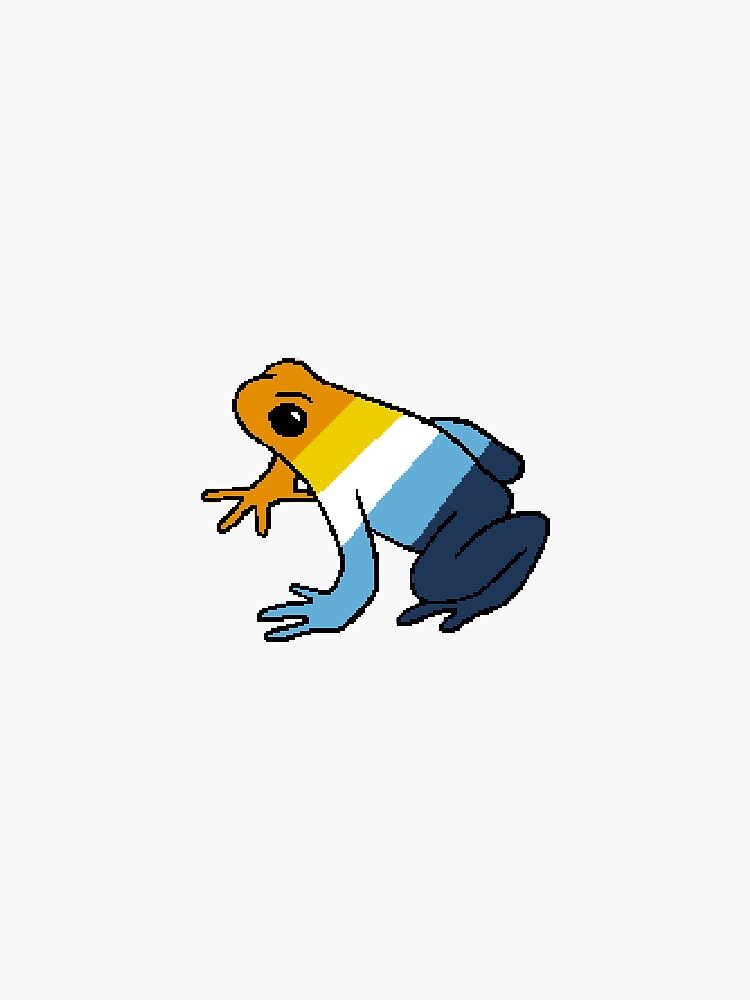 "Pixel AroAce Frog" Sticker by whizz0 | Redbubble