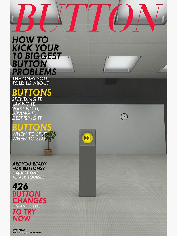 "SKIP BUTTON GLAMOUR COVER" Sticker for Sale by actalica | Redbubble