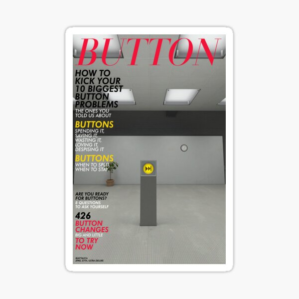 "SKIP BUTTON GLAMOUR COVER" Sticker for Sale by actalica | Redbubble