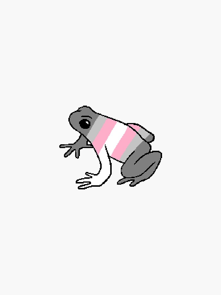 "Pixel Demigirl Frog" Sticker for Sale by whizz0 | Redbubble
