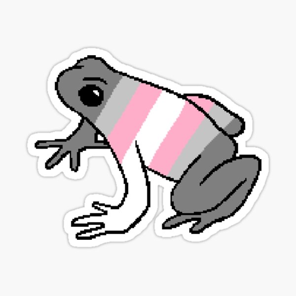 "Pixel Demigirl Frog" Sticker for Sale by whizz0 | Redbubble