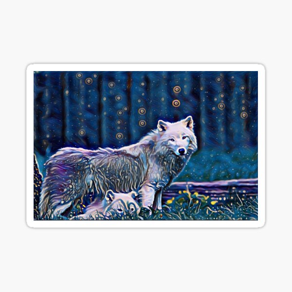 "Two Wolves" Sticker by wildlifezen | Redbubble