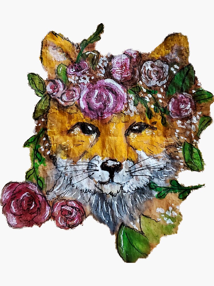 "boho fox" Sticker for Sale by SidewalkPirate | Redbubble