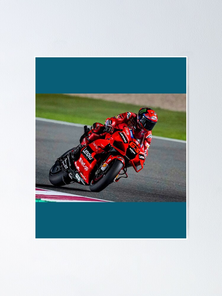 "Francesco Bagnaia racing his 2021 MotoGP motorcycle " Poster for Sale ...