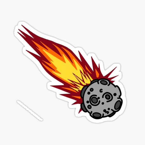 "Flaming Meteor or Comet" Sticker for Sale by HandDrawnTees | Redbubble