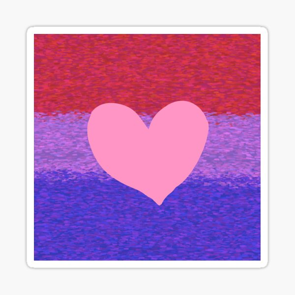 "Bi Bisexual Biromantic Heart Pride Flag Painted" Sticker for Sale by ...