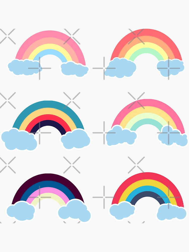 "Rainbow and Clound colorful Sticker pack" Sticker for Sale by ...