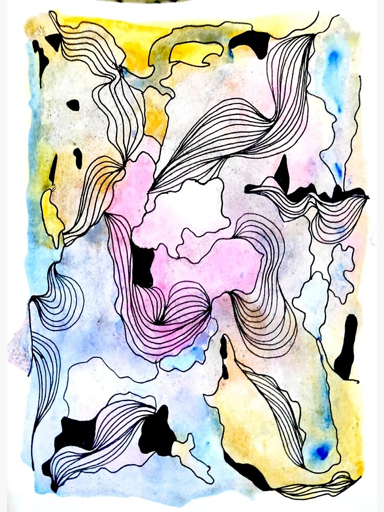 "Abstract Watercolor Doodle Art #1 : Minimal Painting" Poster for Sale ...