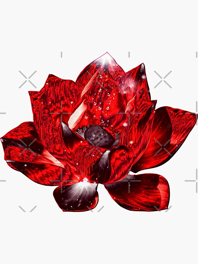 "Buddhist Fire Red Lotus" Sticker for Sale by caffin8ed | Redbubble