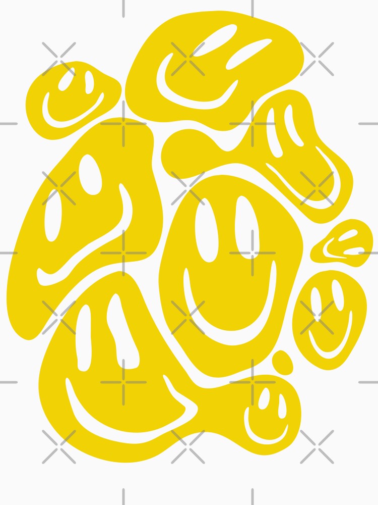 "Acid Melting Smiles | Liquid Smiley Faces| Preppy Marigold Yellow and ...
