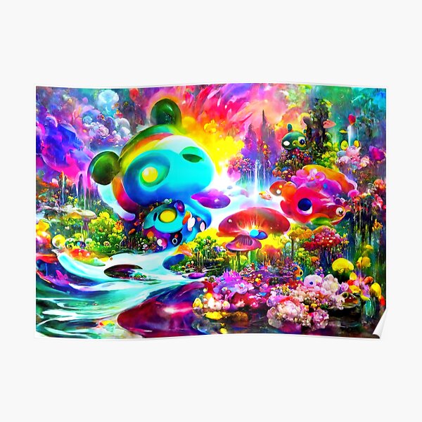 "Color Globs | Rainbow Gummy Garden" Poster for Sale by AlexandrAIart ...